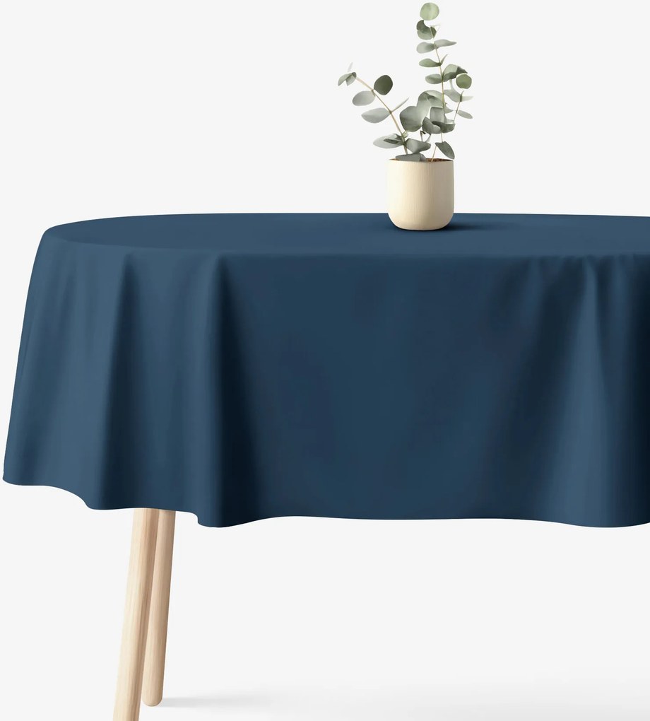 Goldea oválný ubrus 100% bavlněné plátno - námořnický modrý 140 x 280 cm