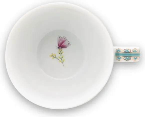Pip Studio Blushing Birds 2ks cappuccino hrnků 280ml s talířky, modrá