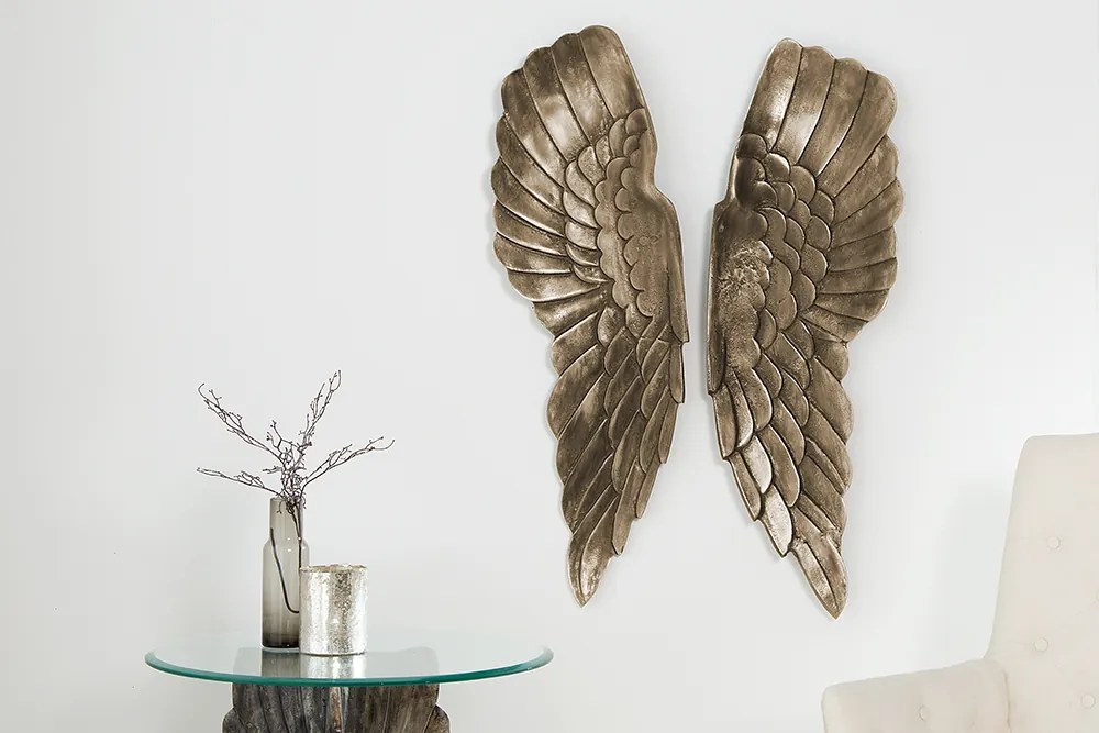 Noble Home Nástěnná dekorace Angel, 65 cm, starožitná bronzová