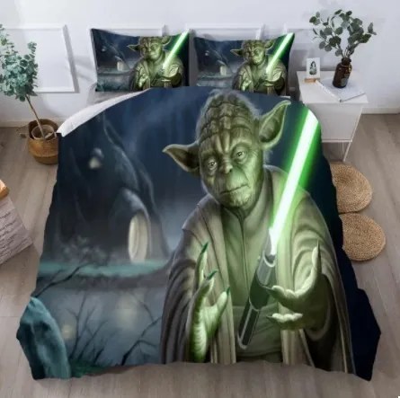 3-dílné ložní povlečení Star Wars Yoda 3D Varianta: YODA 19, Velikost: EU Double (200cmx200cm)