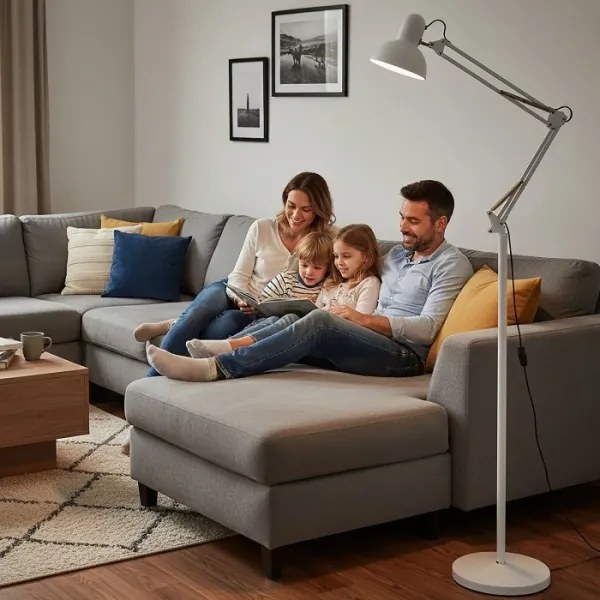 BRILAGI - Flexibilní stojací lampa TASKER 1xE27/60W/230V 184 cm bílá