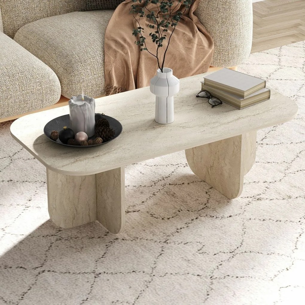 Konferenční stolek Becaj Travertine, travertin