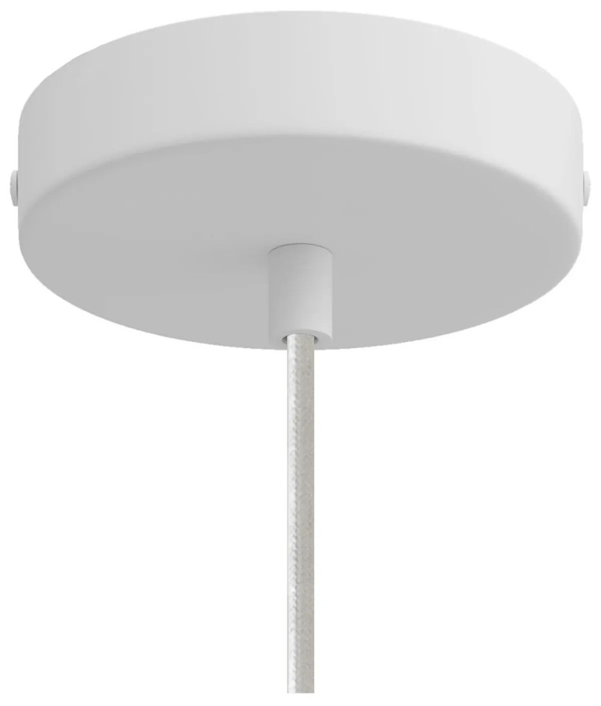 creative cables Závěsná lampa s textilním kabelem, stínidlem tvaru lahve jéroboam a kovovými detaily Barva: Bílá