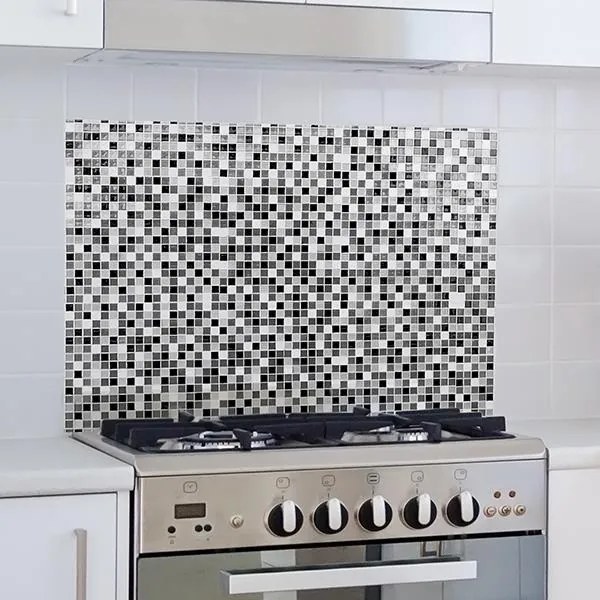 Crearreda Samolepka do kuchyně - Černobílá mozaika (47x65cm)