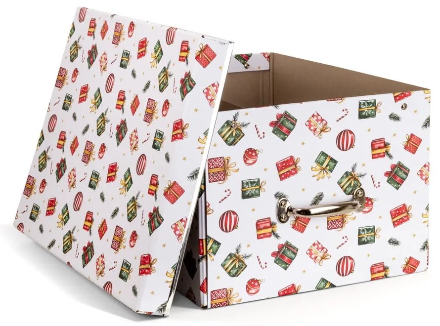 Kartonový úložný box s víkem/dekorativní 37x50x15 cm Engla Christmas Storage – Bigso