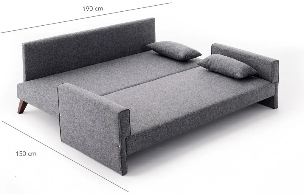 Designová rozkládací sedačka Marisela 208 cm šedá