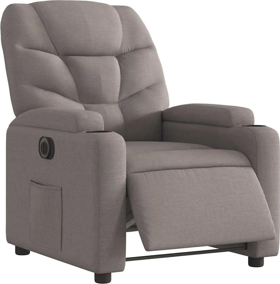 Elektrické polohovací křeslo taupe textil 3204580