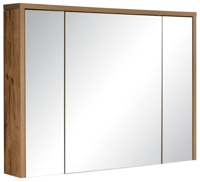 MAXIVA Závěsná skříňka se zrcadlem - HAMPTON 842, šířka 100 cm, dub hunton