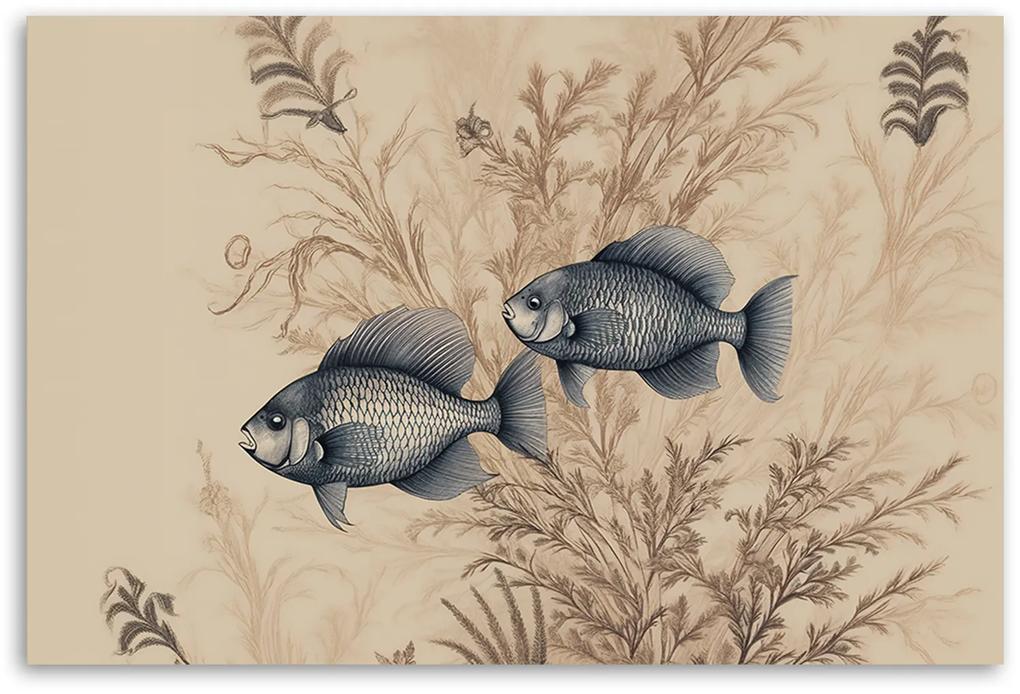 Gario Obraz na plátně Vodní rostliny a ryby Rozměry: 60 x 40 cm