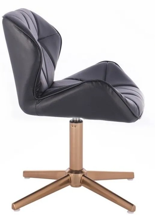 LuxuryForm DESIGN Otočná židle MILANO na zlatém kříži - černá
