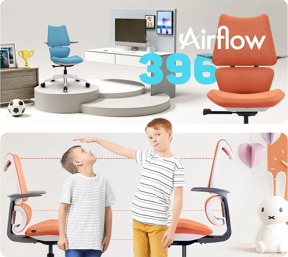 Ergonomická dětská židle MOSH Airflow 396 – šedá