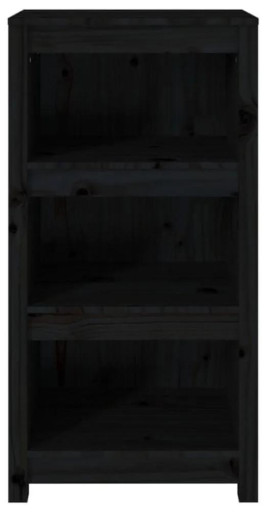 Petromila Knihovna černá 50x35x97 cm masivní dřevo borovice