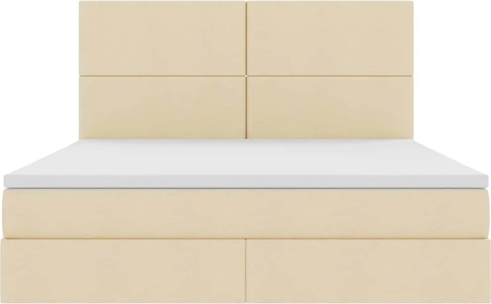 Postel s úložným prostorem a matrací Krémová 180 x 200 cm 3371737