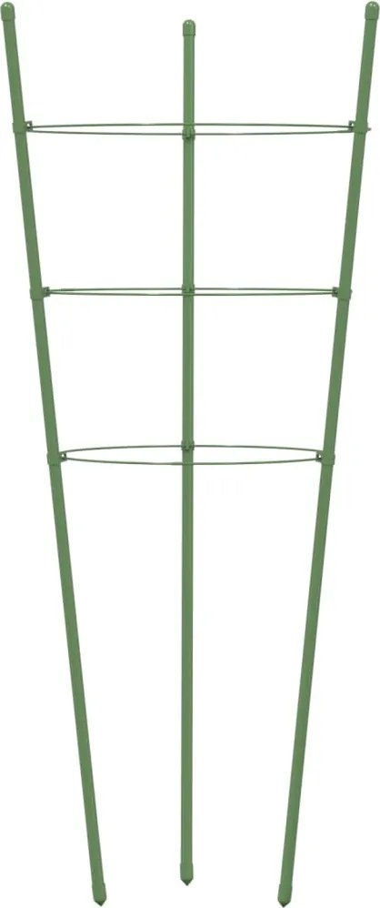 Opory pro zahradní rostliny se 3 kroužky 5 ks zelené 75 cm ocel 319374