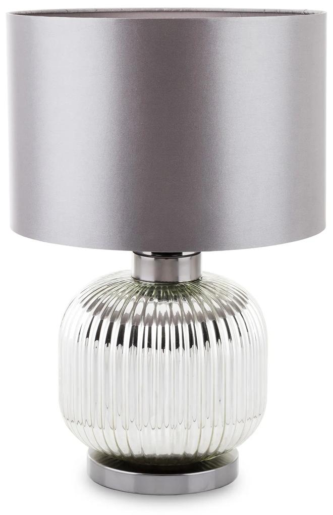 Stolní lampa skleněná se šedým stínidlem 143534