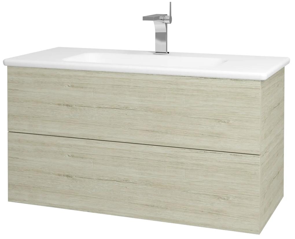 Dřevojas Koupelnová skříň VARIANTE SZZ2 100 (umyvadlo Euphoria) Varianta: N01 Bílá lesk / D01 Beton