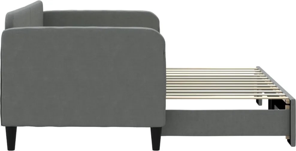Válenda s přistýlkou tmavě šedá 80 x 200 cm textil 3196812