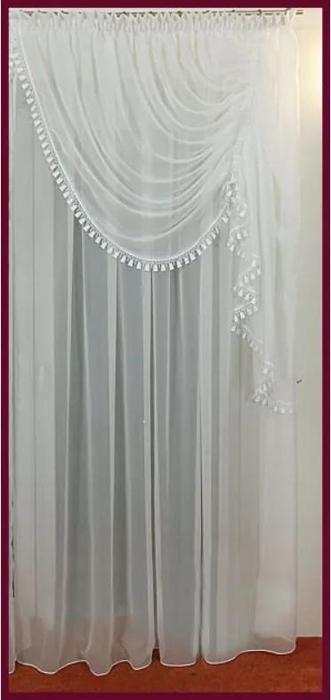 Balkónová voálová hotová záclona Sabina komplet 640x250cm bílá