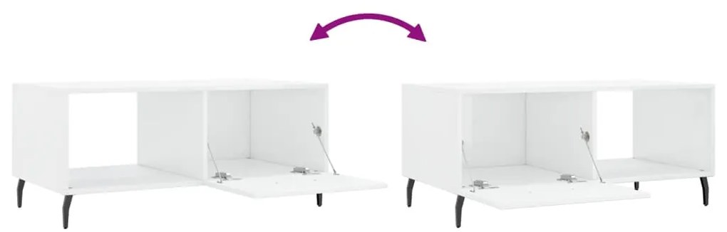 Konferenční stolek lesklý bílý 90 x 50 x 40 cm kompozitní dřevo - Default Title