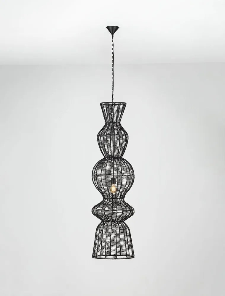 Matně černé provazové závěsné svítidlo ø 38 cm Breena – Nova Luce
