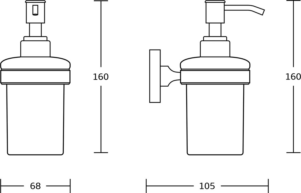 Aqualine Aqualine, SAMBA dávkovač mýdla, mléčné sklo, SB119