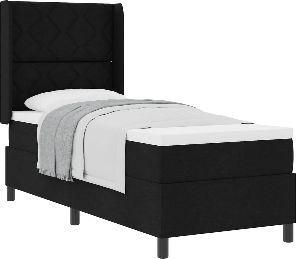 Postel s boxspringem s polštářem Černý 200 x 80 cm textil 3341674