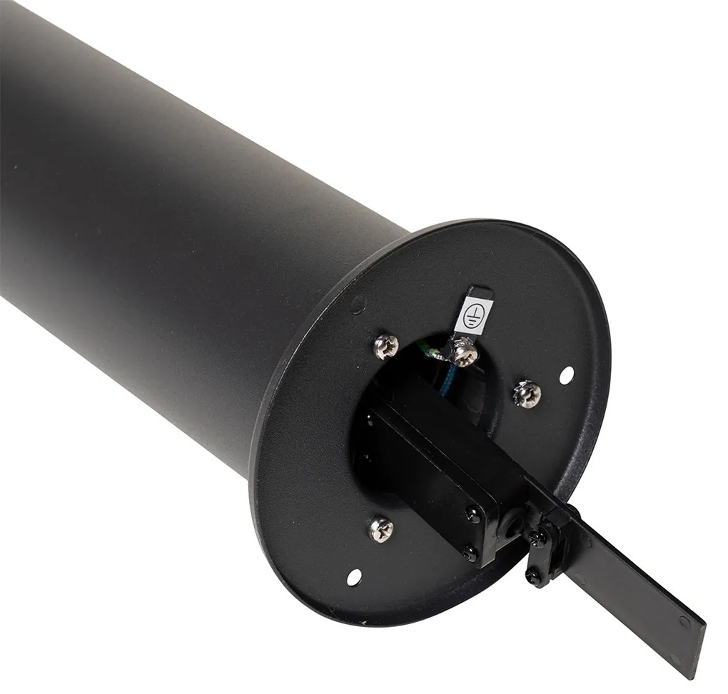 Venkovní stojací lampa černá s kouřovým stínítkem 50 cm - Odense