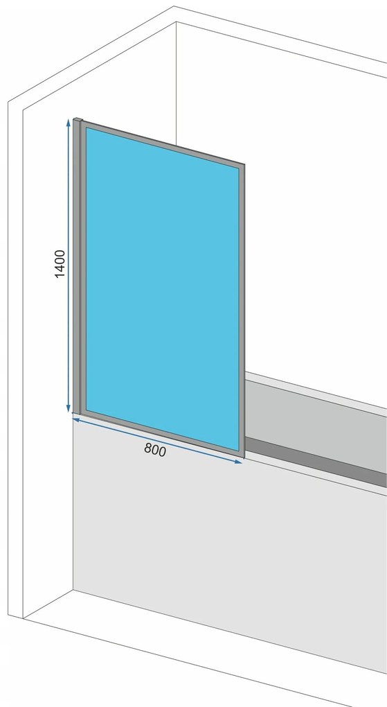 Vanová zástěna REA ELEGANT 80 cm, zlatá kartáčovaná/transparent