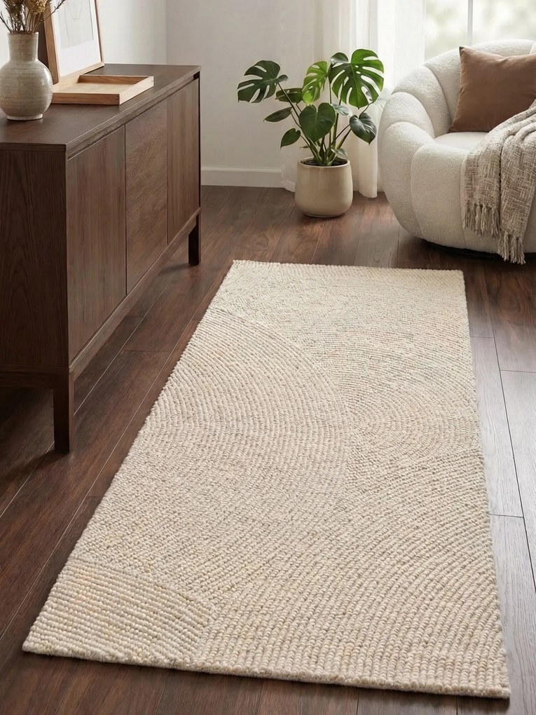 Hanse Home, Běhoun Calmio 106220 Natural White, 80x200, bílá, ložnice