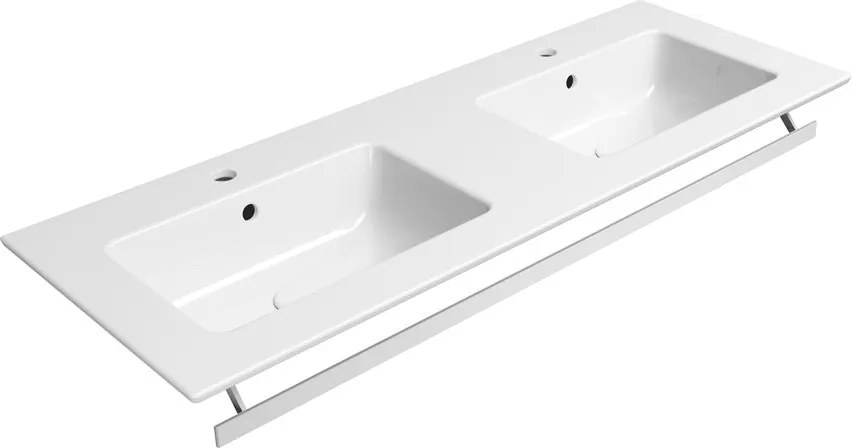 GSI GSI, PURA keramické dvojumyvadlo Slim 122x46cm, bílá ExtraGlaze, 8888111