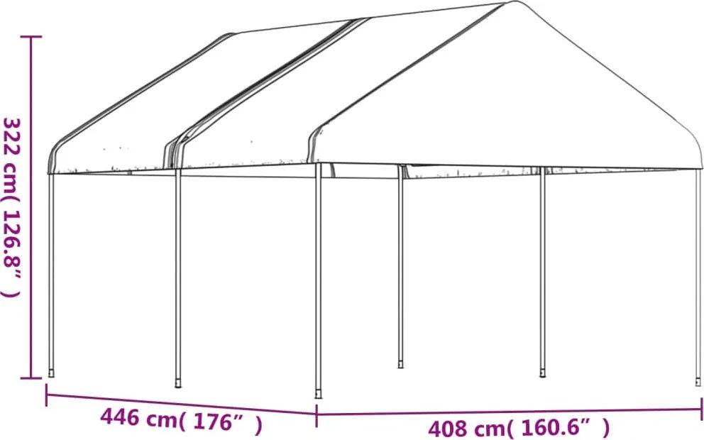 vidaXL Altán se střechou bílý 4,46 x 4,08 x 3,22 m polyethylen [3155510]