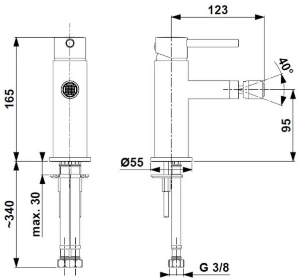 KFA Armatura 5037-015-31 - Bidetová baterie + výpusť s přepadem MOZA zlatá