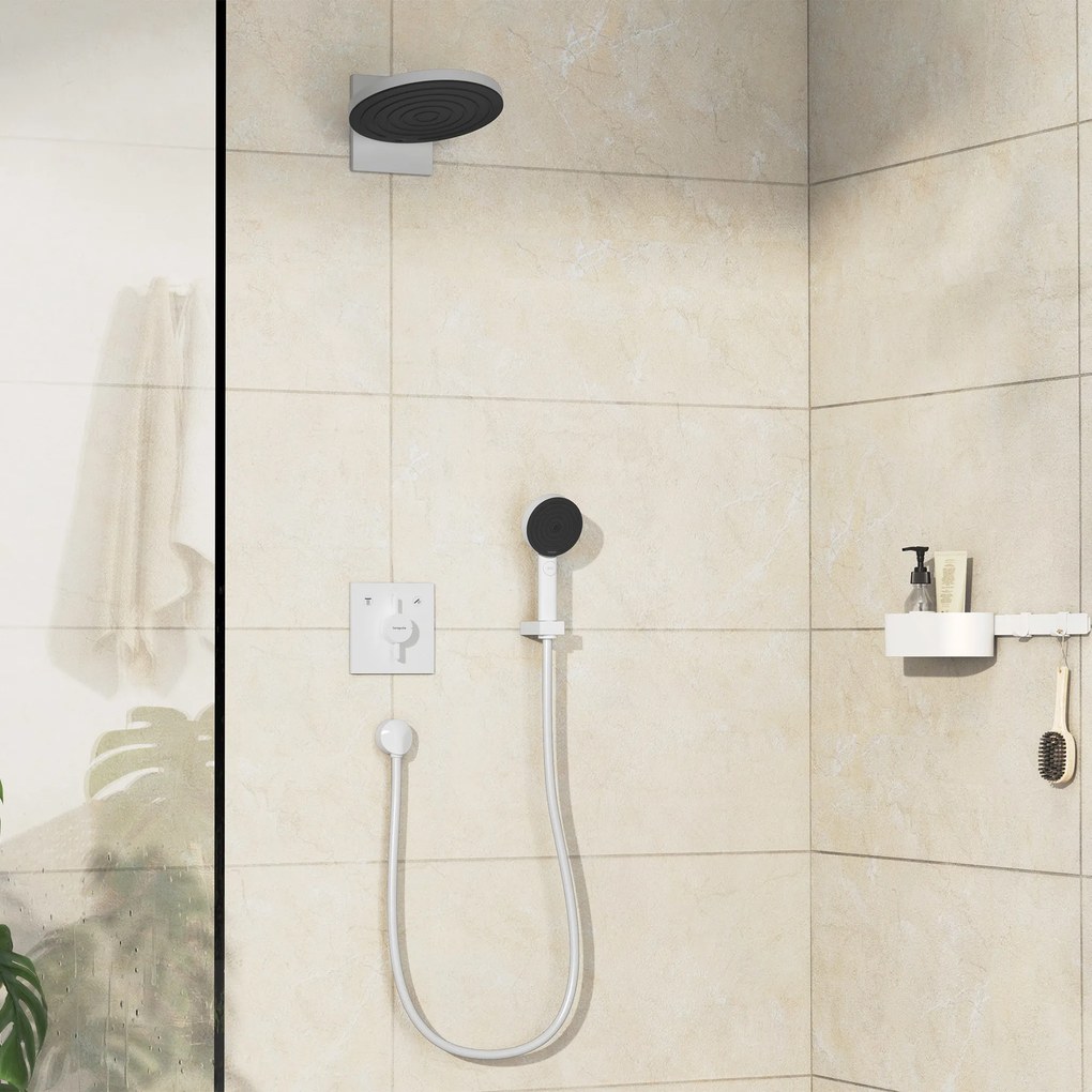 Hansgrohe DuoTurn E, baterie pod omítku pro 2 spotřebiče, bílá matná, HAN-75417700