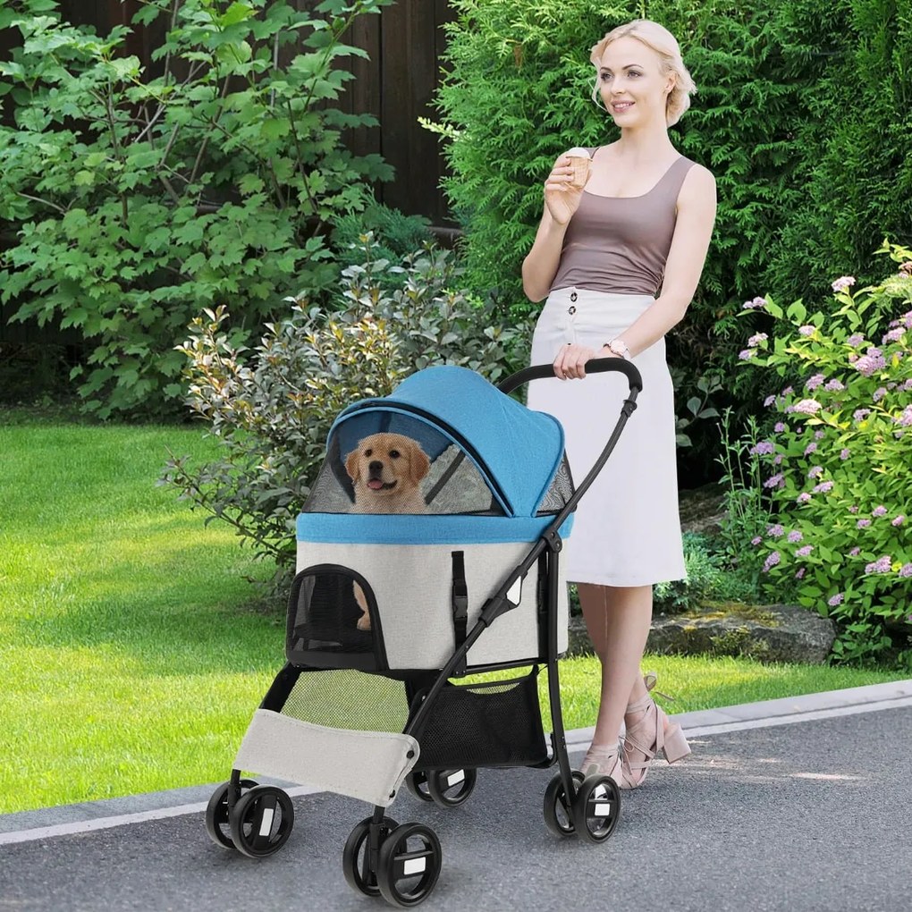Costway 3 v 1 Psí kočárek psí buggy skládací až 15 kg Vozík pro mazlíčky