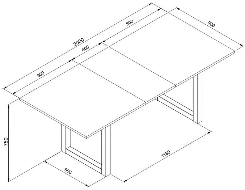 Rozkládací jídelní stůl Denver 160x90 cm, bílý