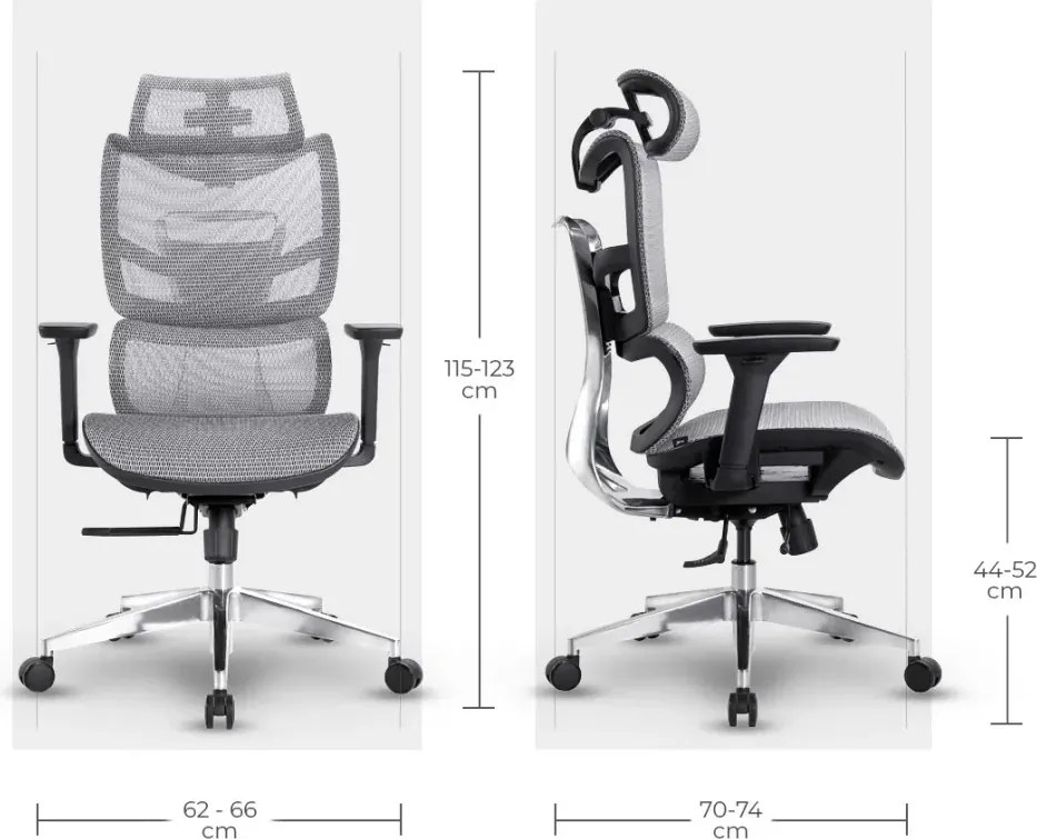 Ergonomická síťovaná kancelářská židle MOSH Airflow 690 – černo-bílá