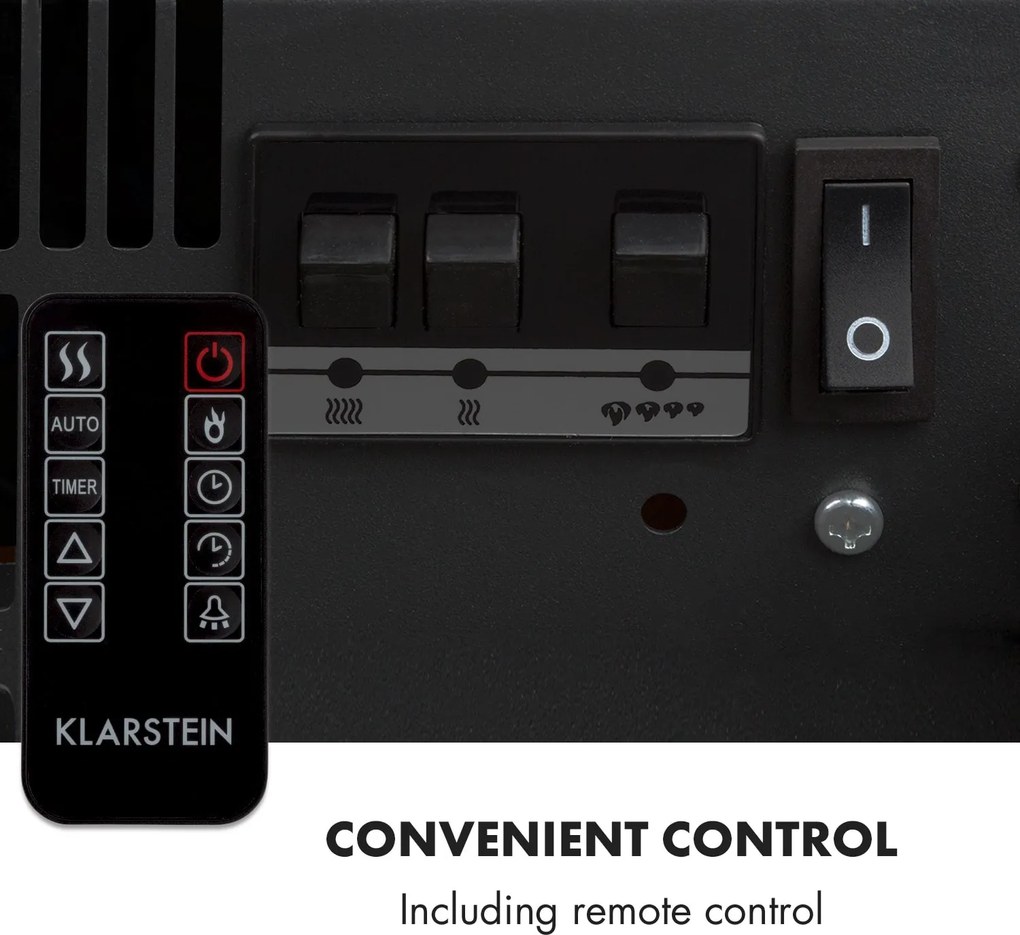 Klarstein Studio Light & Fire 2, elektrický krb, 1000/2000 W, MDF, dálkové ovládání, bílý
