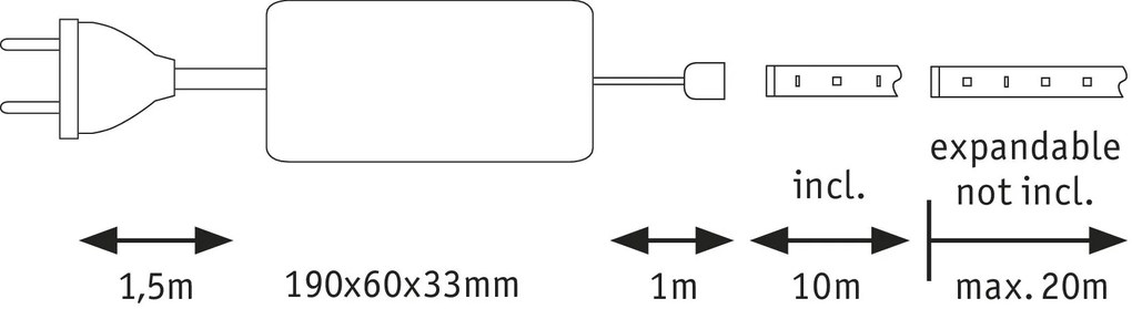 Paulmann 70829 MaxLED 500, LED pásek 50W 2700K včetně trafa, 10m
