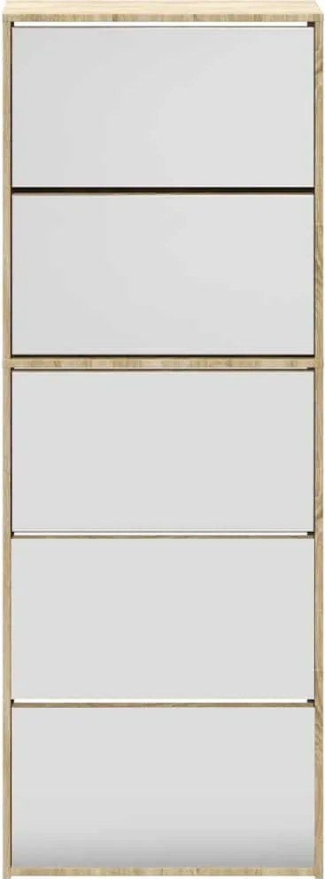 Botník pětipatrový zrcadlo dub 63 x 17 x 169,5 cm 273937
