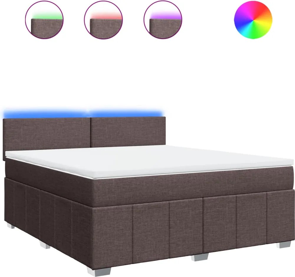 Box spring postel s matrací tmavě hnědá 180x200 cm textil 3289443