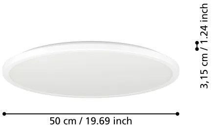Eglo 901459-LED St. koupel. svítidlo ROVITO-R 16,8W/230V pr.50 cm IP44 bílá + DO