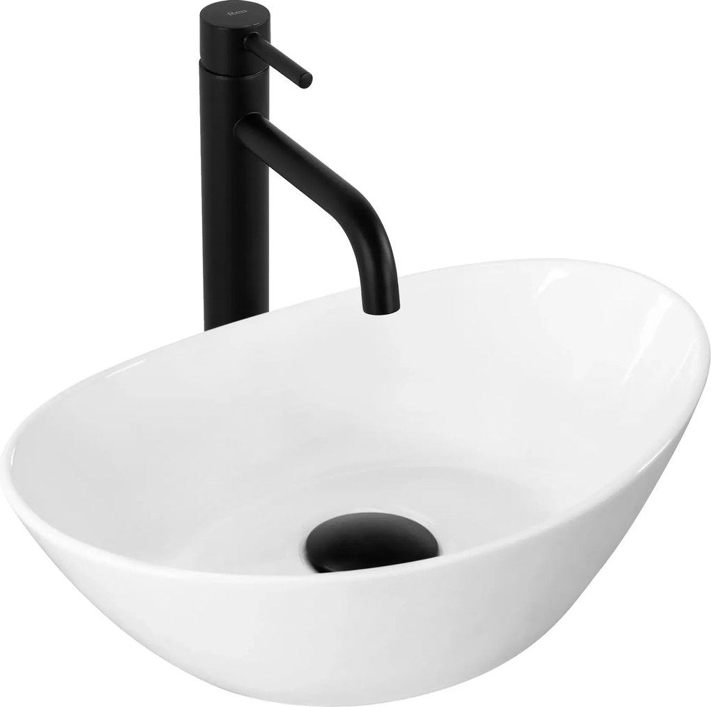Rea Kate mini, umyvadlo na desku 365x245x130 mm, bílá lesklá, REA-U6803