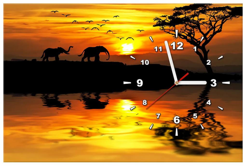 Gario Obraz s hodinami Afrika Rozměry: 100 x 40 cm