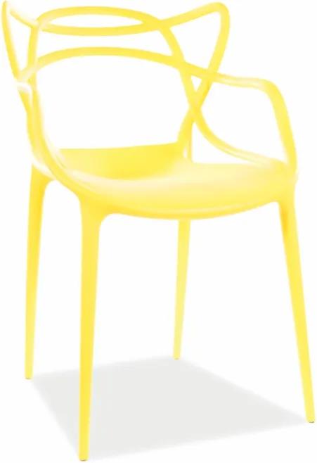 MAXIVA Jídelní židle - TOBY, různé barvy na výběr Sedák: žlutý (plast)