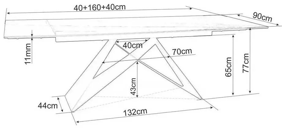Jídelní stůl Westin II 160 x 90 cm, světle šedá