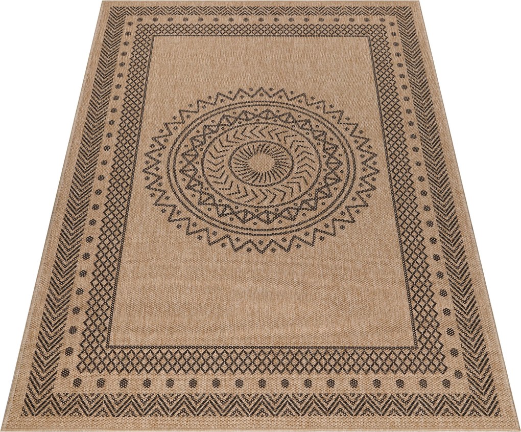 Ayyildiz, Kusový koberec Dhaka 8714 Black, 200x290, hnědá, chodba / předsíň