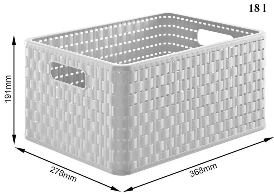 Úložný košík Country 18 l, bílý