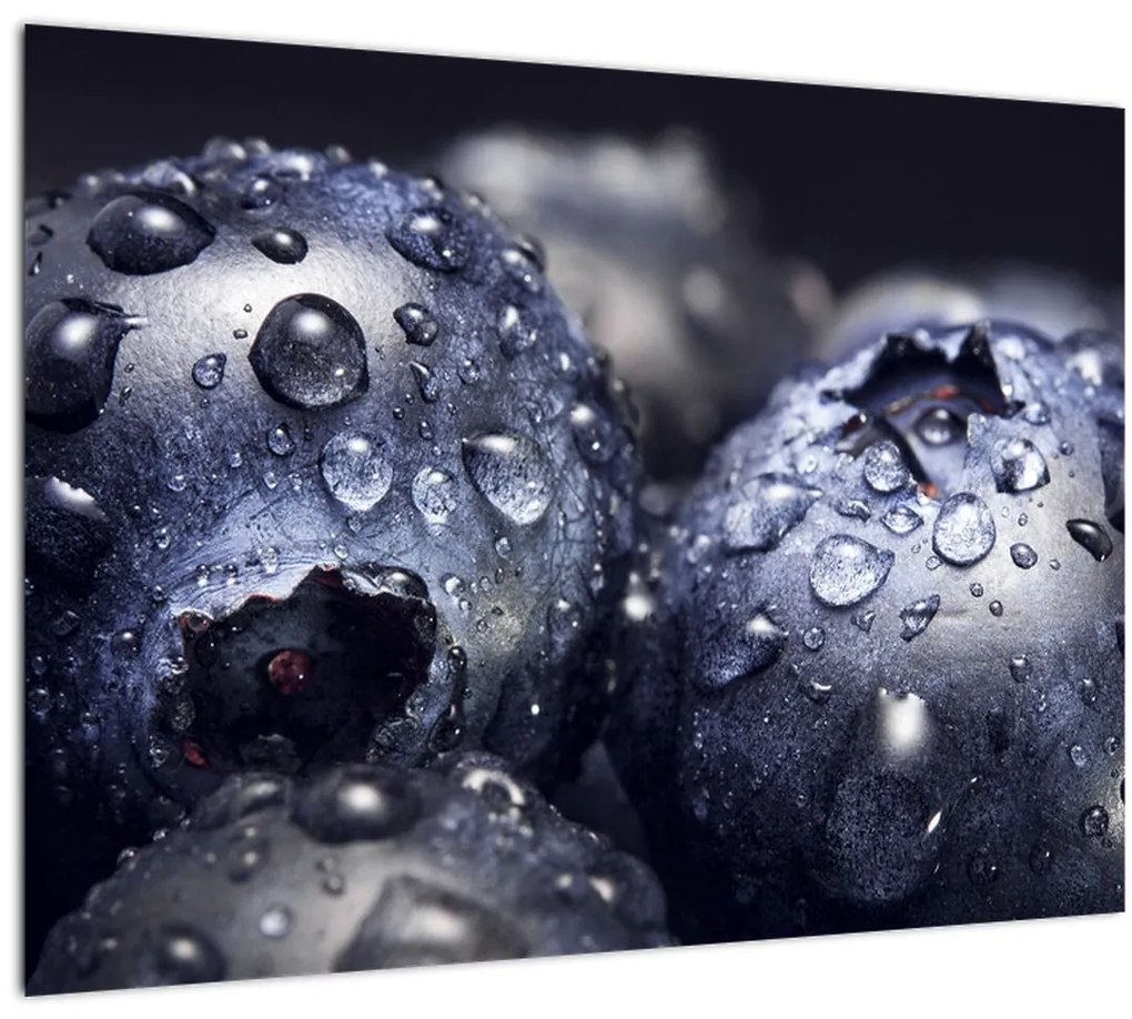 Skleněný obraz ovoce s kapkami vody (70x50 cm)