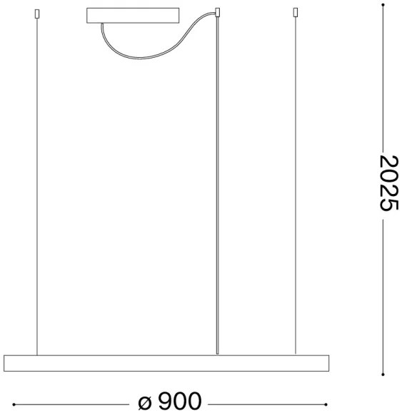 Ideal Lux - LED Lustr na lanku ORACLE SLIM LED/53W/230V 4000K pr. 90 cm zlatá