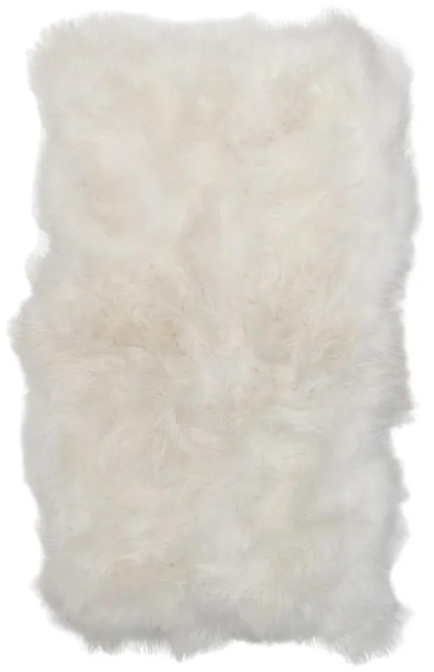 Přehoz přes postel bílá ovčí kůže z Islandské ovce - 210*200*5cm